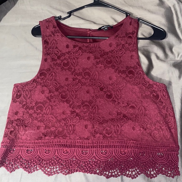 Ambiance | Tops | Burgundy Crop Top | Poshmark